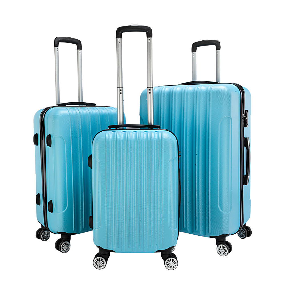 New 3PCS Luggage Travel Set Bag ABS Trolley Hard Shell Suitcase W TSA